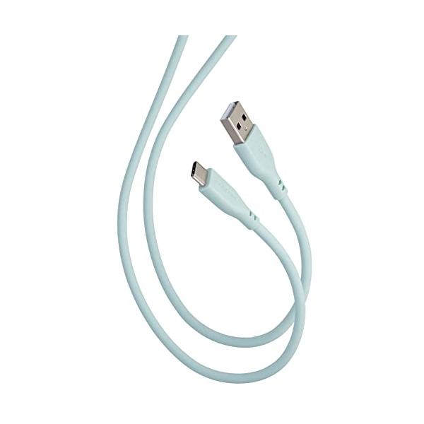 パールグリーン  MPA-ACSS10GN・スモーキー&amp;ニュアンスカラーがオシャレなUSBケーブルです。・シリコン素材を採用した柔らかく、なめらかな手触りのUSBケーブルです。・絡みにくく、取り回しがしやすいです。・断線しにくい高密...