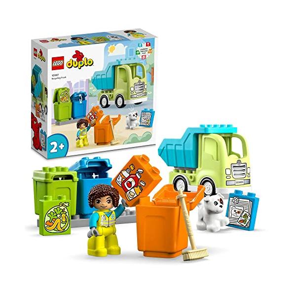 デュプロのまち リサイクル回収トラック・  10987・環境への関心を育てる知育玩具 ? デュプロのまち リサイクル回収トラック(10987)でごみの回収や分別をしながら、身近な環境問題への気づきが芽生えます・ギミック満載のおもちゃ ? 荷...