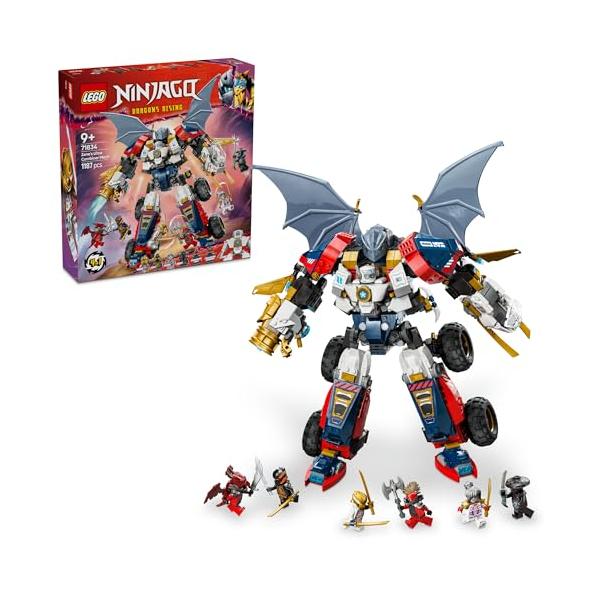 ドラゴン合体ウルトラメカスーツ 71834・4in1モデルセット ? 『ニンジャゴードラゴンライジング』シーズン3のエキサイティングなバトルアクションを再現できます（対象年齢：9才以上）・ニンジャゴーの可動フィギュア ? 手足・手首・指・頭...