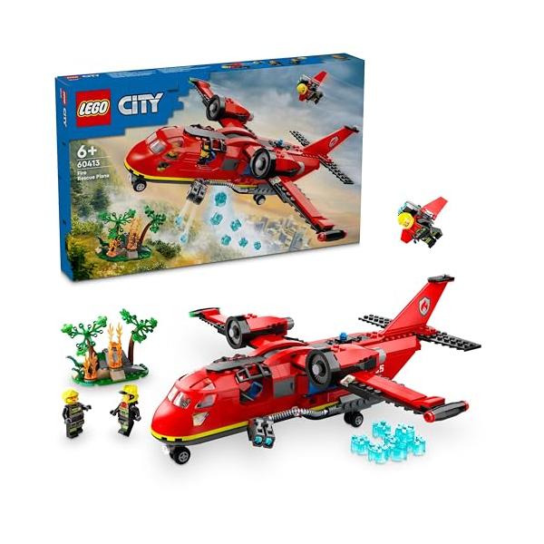 消防レスキュー飛行機・  60413・消防レスキュー飛行機のおもちゃ ? リアルな消防ミッションごっこを楽しめる各種アクセサリーの付いたレゴシティ 消防レスキュー飛行機セット(対象年齢:6才以上)・セットの内容 ? 消防飛行機と森林火災のシ...