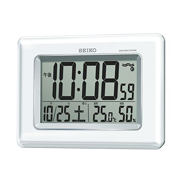 カジュアル白パール/17.0x25.0x2.7cm/SQ424W・電波修正機能（40kHz/60kHz自動選局・受信OFF機能つき）・2099年までのフルオートカレンダー機能・温湿度表示（温度測定範囲：0℃〜40℃　測定精度：±2℃　湿度測...