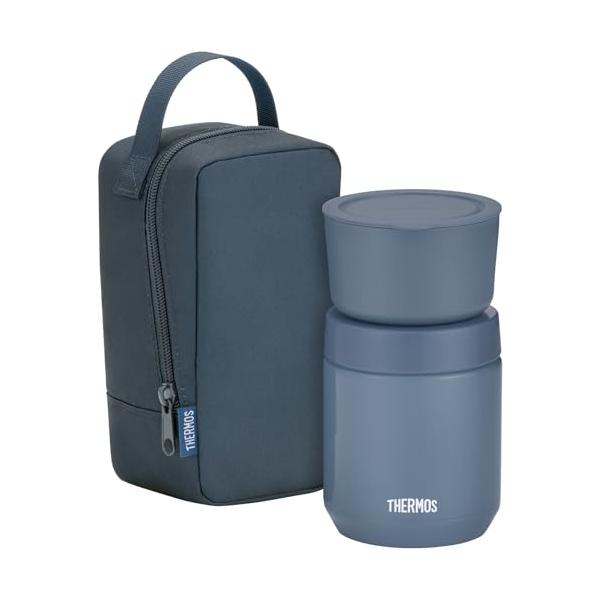 インディゴブルー/スープジャー:300ml 容器:250ml/JEE-550・スープジャーとおかず容器がセットになったランチセット。断熱構造の専用ポーチ付き・本体サイズ(約):幅9×奥行き9.5×高さ17cm、本体重量(約):400g、容量...