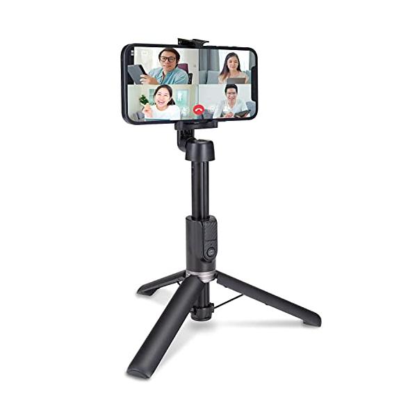 ・ブラック  P-STSR02BK・・Color:ブラック・三脚だけでなく、自撮り棒としても使用できる2Wayタイプでワイヤレスリモコンボタン付のスマートフォン用三脚です。・自撮り棒とスマートフォンホルダー、リモコンが一体化しており持ち運び...