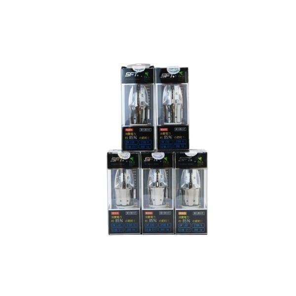 ドゥエルアソシエイツ   LED　シャンデリア球　SFT-B35-B 4A E17  消費電力 5w 全光束 280lm 色温度 2700k 口金 E17 発光効率 60lm/w 外形寸法 φ35×112mm 照射角度 300° 定格寿命 ...