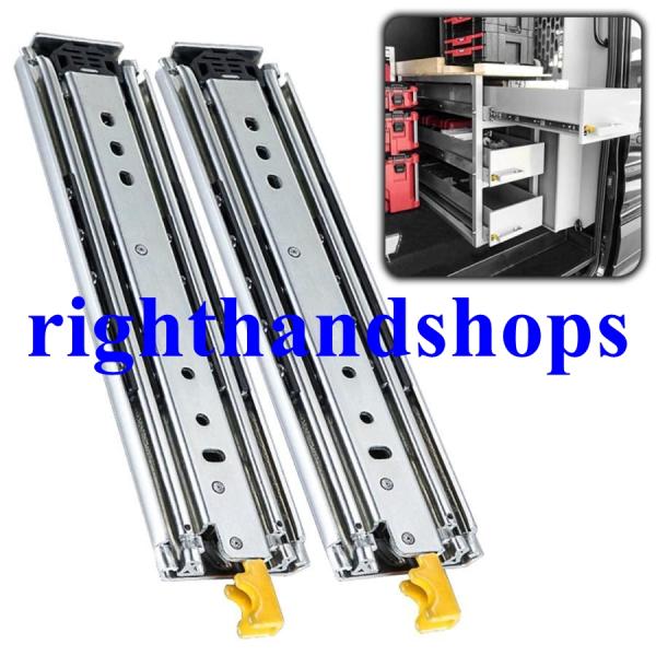 超重量用引き出しスライドレール ロック付 1000 1100 1200 1300 1400 1500 1600 1700 1800 1900 2000mm 高精度 3段引 横付 完全な延長引き出しのスライド ボール*カラーランダム