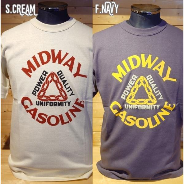 フリーホイーラーズ Freewheelers Tシャツ "MIDWAY GASOLINE" Col:S.Cream,F.Navy \12,000(税抜)