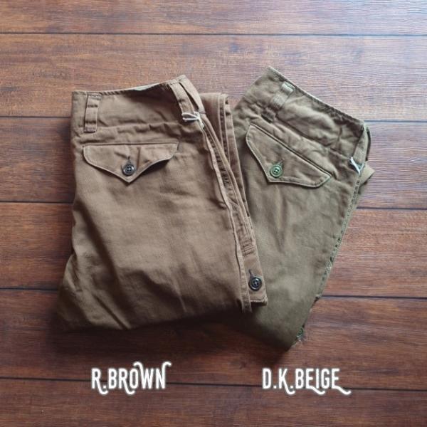#2532002 "Aviators' Trousers" Col:R.Brown,D.K.Beige ￥36,000(税抜）