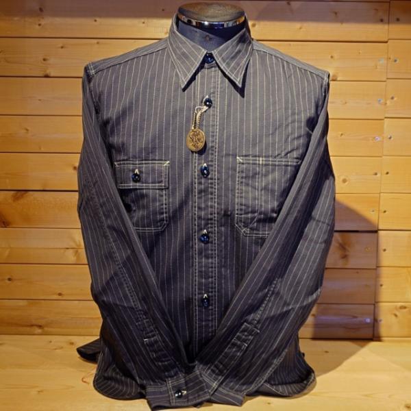 シュガーケーン Sugarcane 長袖シャツ (SC29585) "L/S Work Shirt" Col:8.5oz BK-WBH