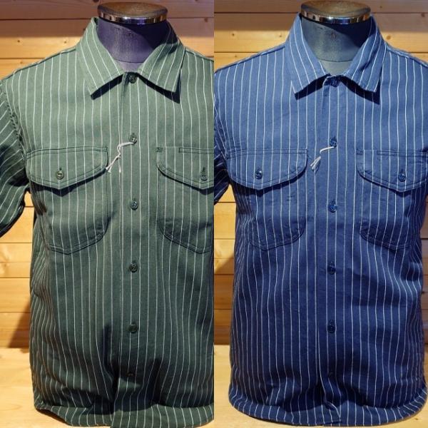 Sugarcane 半袖シャツ (SC38699) S/S Shirts Col:Green,Navy,Off-White