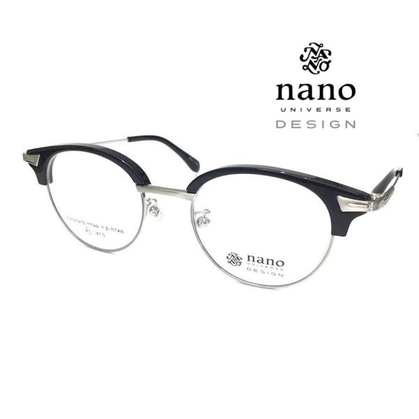 【ブランド】NANO UNIVERSE ナノユニバース【モデル】NU-2007【カラー】1.ブラック／シルバー【サイズ】47□19-140【素材】フロント：アセテート/チタン・テンプル：βチタン主張が強いブロータイプにやわらかいボストン型の...