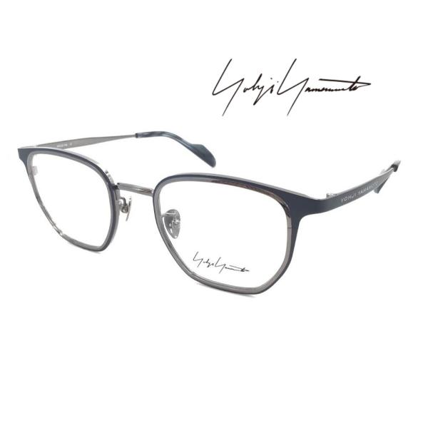【ブランド】ヨージヤマモト【モデル】19-0094【カラー】2.ライトグレー/ダークネイビーマット【サイズ】49□22-145【素材】フロント：チタン/テンプル：ベータチタン【付属品】専用ケース、専用メガネ拭きチタン一体成形のフロントに別リ...