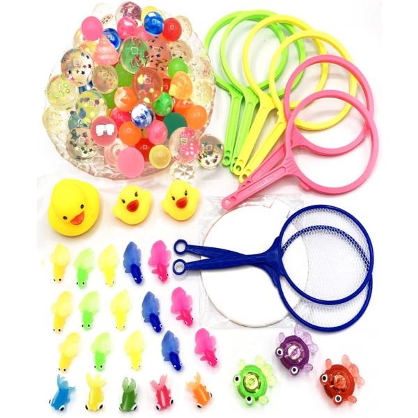 【商品名】RIMINA 金魚すくいセット スーパーボールすくい お祭り 日本製交換ポイ19種120点セット 縁日【セット内容】付け替え式ポイ：6本(黄・緑・ピンク各2本)スペア紙：1セット(100枚)すくい枠：2本(青)スーパーボール：11...