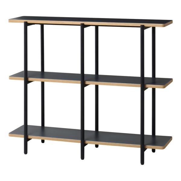 耐久性の高いメラミンとスチールの組み合わせ。アクセントにオーク材を使用しインダストリアルな雰囲気を表現しています。壁面に寄せる使い方だけではなく、表裏どちらからもアクセス可能なので間仕切りとしてもお使いいただけます。W1000mmでH122...