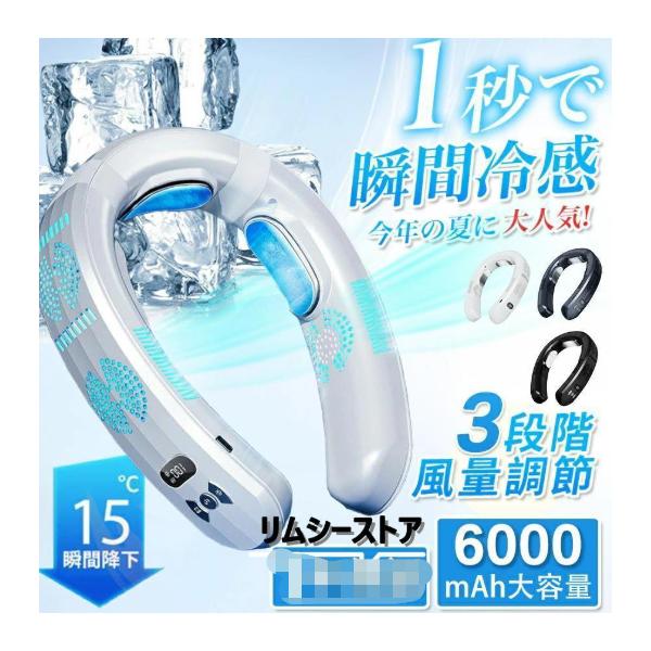 【6000mAh進化版節電】大容量の6000mAhを搭載しています。従来の3000mAhモデルよりも2倍の電池量を持っているため、長時間の使用でも安心して使えます。 3段階の風量調整が可能です。【超静 モーター採 &amp;25db】ネック...