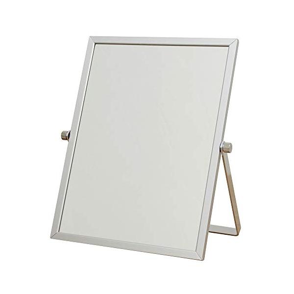 シンプルシルバー/長さ23 x 幅18.7 cm/AL-25・パッケージ個数:1・サイズ:（約）鏡/152×207mm 枠/187×230×10mm・材質:アルミニウム、ガラス鏡