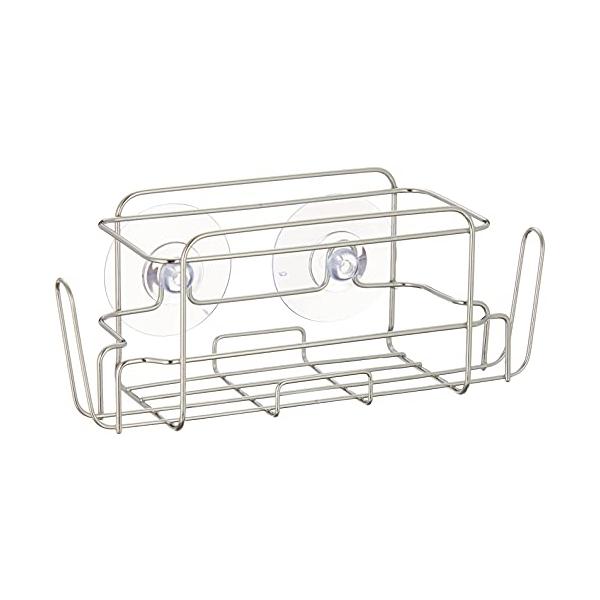 シルバー/深型/SUI-6068・PatternName:洗剤スポンジラック(深型)・パッケージ個数:1・サイズ:21.2×8×8.3cm・本体:ステンレス鋼、吸盤:塩化ビニル樹脂・生産国:中国