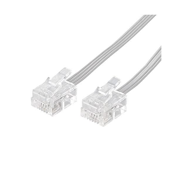 スリムホワイト/10m/MJ-10WH・Size:10mStyle:スリムPatternName:単品・パッケージ個数:1・せまい所でもラクラク配線。6極4芯スリムモジュラケーブル。10m。・取り回しが容易なスリム型ケーブルです。・携帯性に...