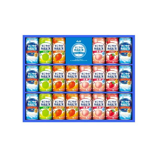 パッケージ個数:1・すこやか素材を加えた、そのままお飲みいただけるタイプの「すこやかカルピス」のギフトセットです。・447mm×347mm×62mm・「すこやかカルピス」白桃　缶１９０ｇ:原材料名：果糖ぶどう糖液糖（国内製造）、乳酸菌飲料、...