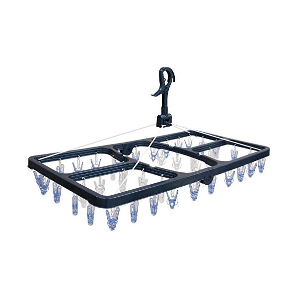 洗濯ハンガー42ピンチネイビー/ピンチ42個/21064・Size:ピンチ42個Style:洗濯ハンガー42ピンチ・パッケージ個数:1・ピンチがすぐ「割れる」「壊れる」とお困りの方に・周囲にレギュラーピンチ、内側にランジェリー干しに適したピ...