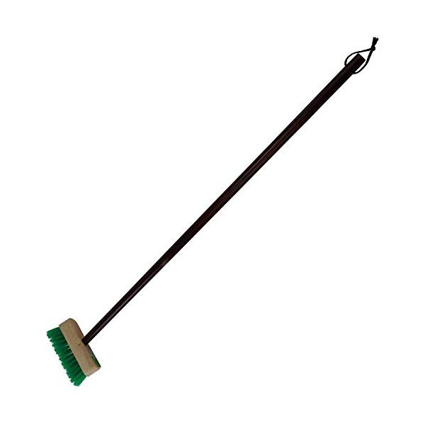 モダン-/180mm/180mm・用途:床掃除等・特徴1:タイルなどのキズをつけたくないところで使用するのに最も適している・特徴2:頑固な汚れもこすり取る・ヘッド幅:約180mm・ブラシ部:PVC、柄:木