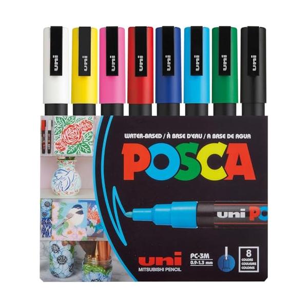 8色セット8色セット/細字/PC3M8C・パッケージ個数:1・パッケージの材質に関するご注意 紙ケースでのお届けになります。PC5M8Cのパッケージをご参考ください。 画像内のビニールケースは海外仕様でございます。・POSCAポスカ鮮やかな...