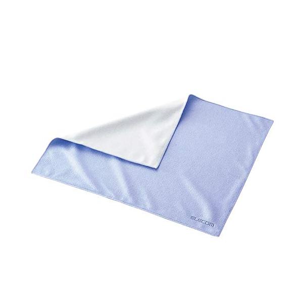 シンプルブルー/両面・Mサイズ(28.5cm×23cm)/KCT-004BU・Size:両面・Mサイズ(28.5cm×23cm)・パッケージ個数:1・クロスの両面を使い分けて、液晶画面をクリーニングします・1.水色の面で、ホコリやゴミを払う...