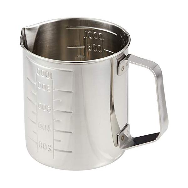 シルバー/1L/BMZ01001・Size:1L・パッケージ個数:1・容量(cc):1000・直径×高さ(mm):108×123・最小目盛(cc):100・質量(kg):0.26・素材・材質:18-8ステンレス