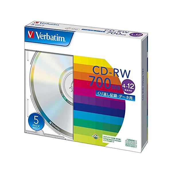 4-12倍速シルバーディスク/5枚(プラケース)/SW80EU5V1・パッケージ個数:1・品種:データ用 CD-RW・容量:700MB・くり返し記録用・盤面印刷:×（シルバーディスク）・倍速:4-12倍速、ケース:5mmスリムケース、入り数:5枚