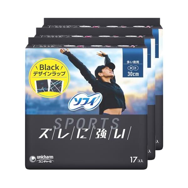 羽つき-/17枚 (x 3)/4537689825441・Size:17枚 (x 3)・パッケージ個数:1・最先端フィットテクノロジー搭載 ズレに強い SPORTS・ソフィ独自の技術搭載・高密度の3Dフィット吸収体が多量に吸収し、ハードな動...