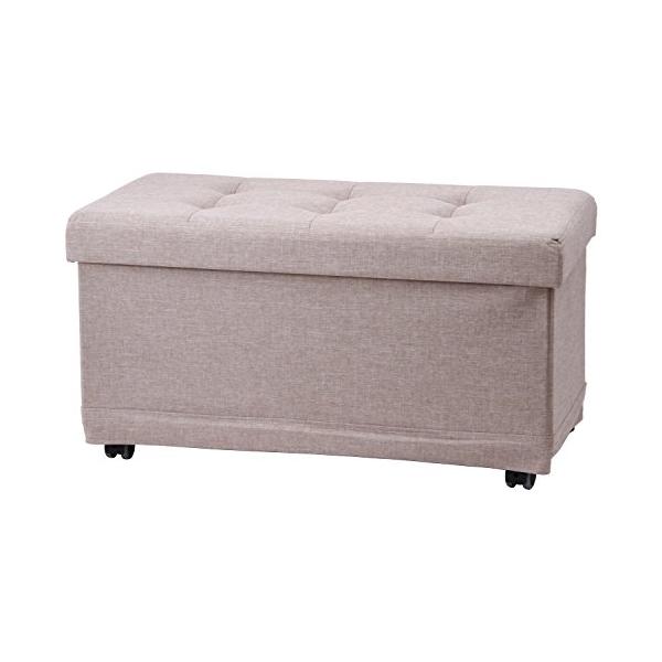 コンパクトベージュ/奥行き 38cm × 幅 76cm x 高さ 39.5cm/51303・Color:ベージュPatternName:ベンチ・パッケージ個数:1・移動も収納もマルチに活躍 フォールディングベンチ・サイズ:幅76×奥行38×...