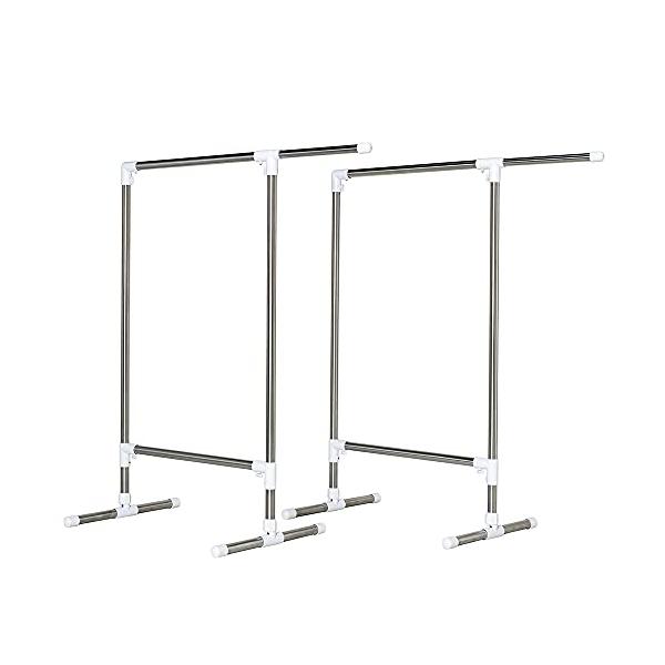 モダンステン&amp;ホワイト/2台入り/FD-80S・パッケージ個数:1・ベランダ用スリムタイプのふとんほし。 狭いベランダでも布団＆洗濯物が干せる・奥行スリムで狭いベランダに最適。・布団が横から通し干しができてラクラク。・脚部スライド設...