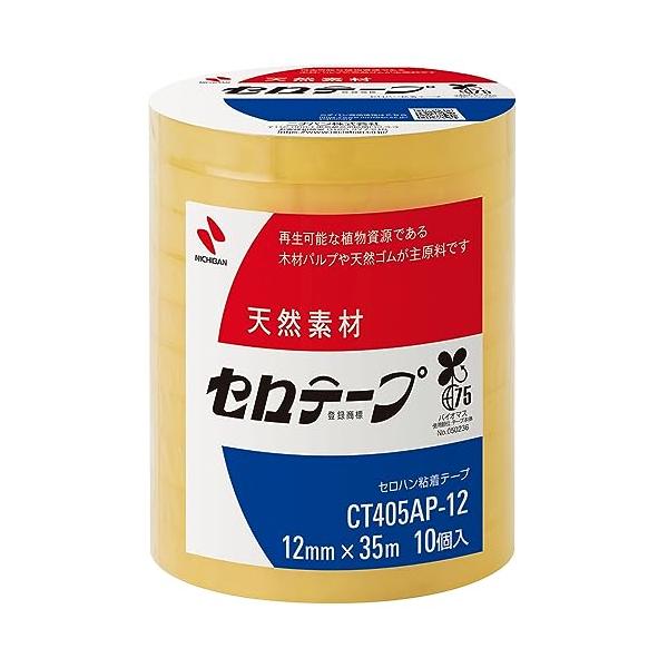 35m巻透明/12mm/CT405AP-12・Size:12mmStyle:35m巻・パッケージ個数:1・サイズ幅12mm×35m巻 入数10巻入・巻心径76mm・基材セロハン・粘着剤ゴム系・テープ厚0.05mm