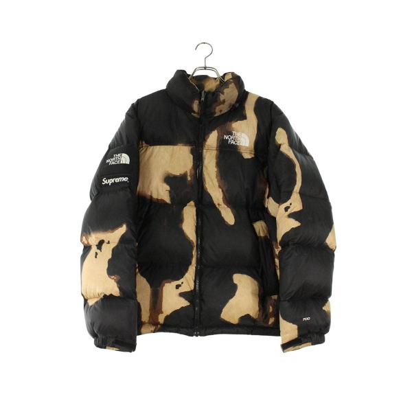 ブランド：シュプリーム/SUPREME商品名：×ノースフェイス THE NORTH FACE  21AW  Bleached Denim Print Nuptse Jacket タイダイヌプシダウンジャケットサイズ：L状態ランク：Bカラー：...