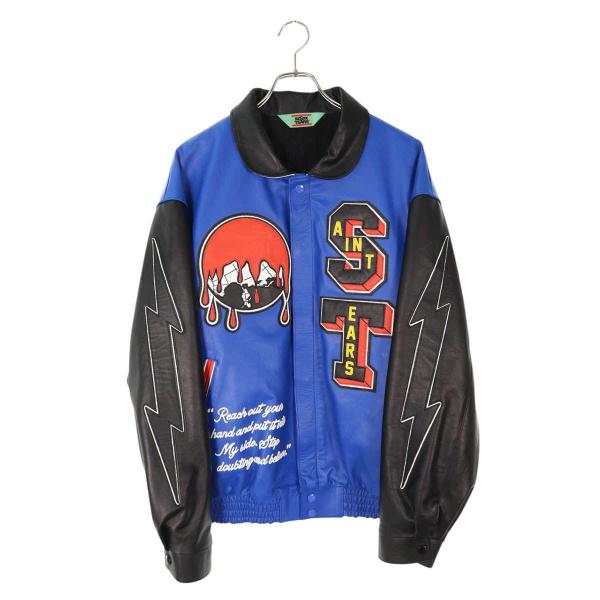 ブランド：セントマイケル/SAINT MICHAEL商品名： SM-A23-0000-C24 HOLY GRAIL レザーバーシティジャケットブルゾンサイズ：XL状態ランク：Aカラー：ブルー×ブラック