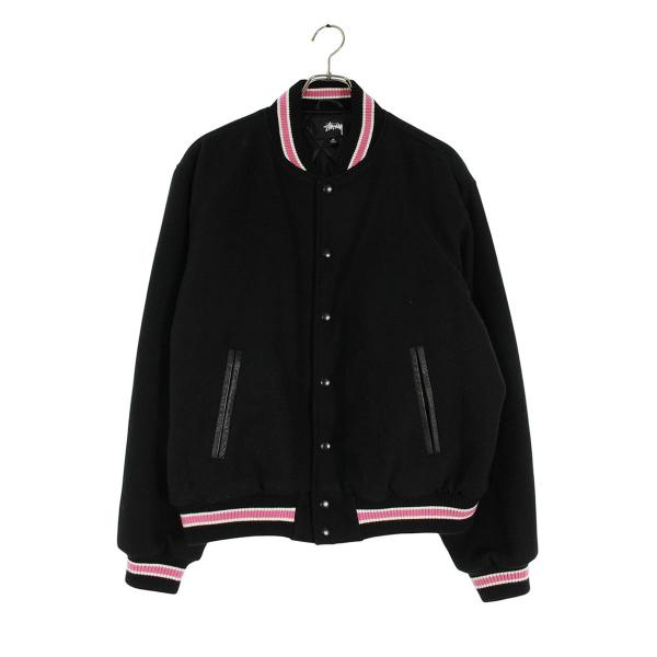 ブランド：ステューシー/STUSSY商品名： 22AW  TALK MEKTON VIRSITY JACKET バック刺繍ウールバーシティブルゾンサイズ：M状態ランク：Aカラー：ブラック×ピンク