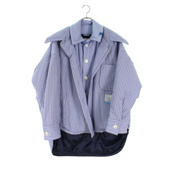 ブランド：ミハラヤスヒロ/MIHARAYASUHIRO商品名： 23AW  B11SH151/Double Layered Padded Shirt ダブルレイヤード パデッドシャツブルゾンサイズ：36状態ランク：Bカラー：ブルー