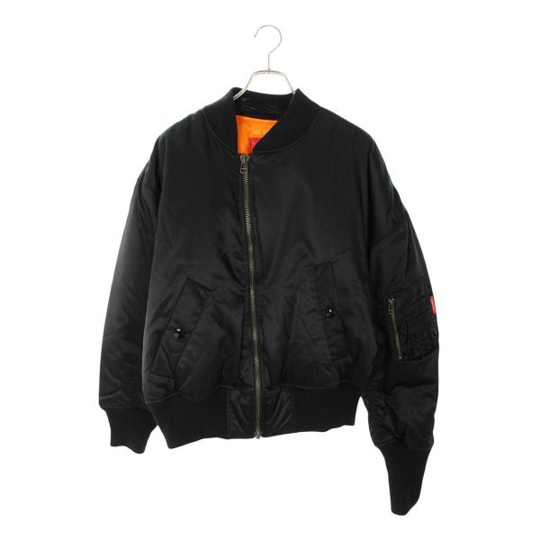 ブランド：フミトガンリュウ/FUMITO GANRYU商品名： 24AW  RED LABEL Graffiti MA-1 Fu12-Bl-02 アシンメトリーデザインブルゾンサイズ：1状態ランク：Aカラー：ブラック