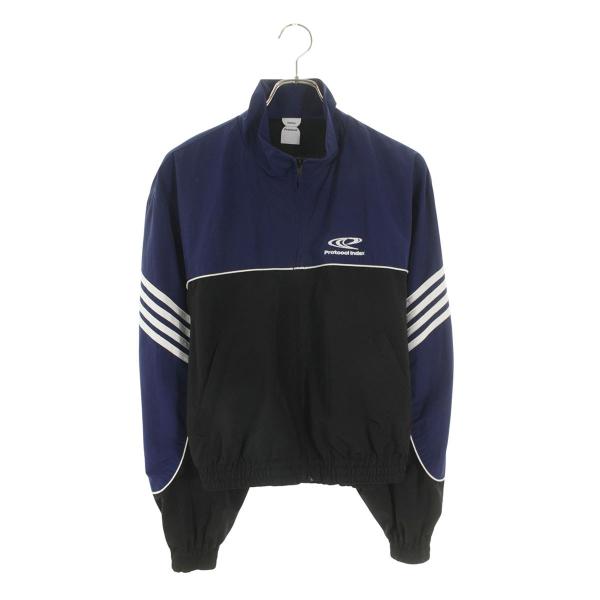 ブランド：プロトコルインデックス/Protocol Index商品名：ロゴ刺繍トラックジャケットナイロンブルゾンサイズ：1状態ランク：Bカラー：ブルー×ブラック×ホワイト