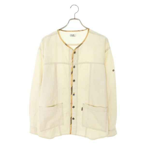 ブランド：シーピーカンパニー/C.P.COMPANY商品名： 2332 コットンリネンノーカラーシャツブルゾンサイズ：170-18状態ランク：Bカラー：ベージュ