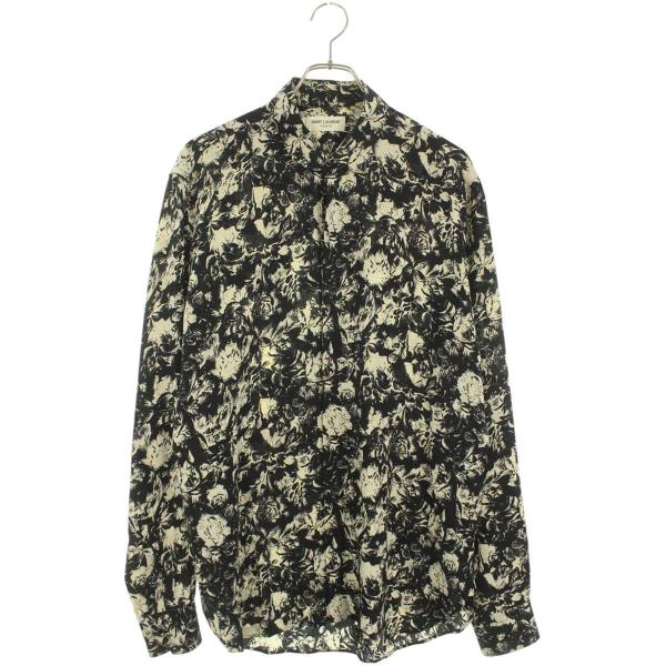 ブランド：サンローランパリ/SAINT LAURENT PARIS商品名： 20SS  646850 Y2E34 総柄フラワーシルク長袖シャツサイズ：39状態ランク：Bカラー：ブラック