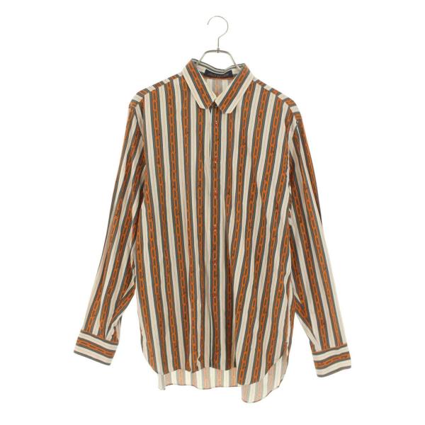 ブランド：ルイヴィトン/LOUISVUITTON商品名： 19AW  RM192M NLJ HHS17W チェーンデザイン長袖シャツサイズ：M状態ランク：Bカラー：ホワイト×オレンジ