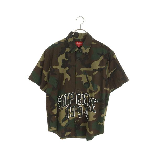 ブランド：シュプリーム/SUPREME商品名： 20SS  Arc Logo S/S Work Shirt アーチロゴカモ柄半袖シャツサイズ：S状態ランク：Aカラー：カーキ調