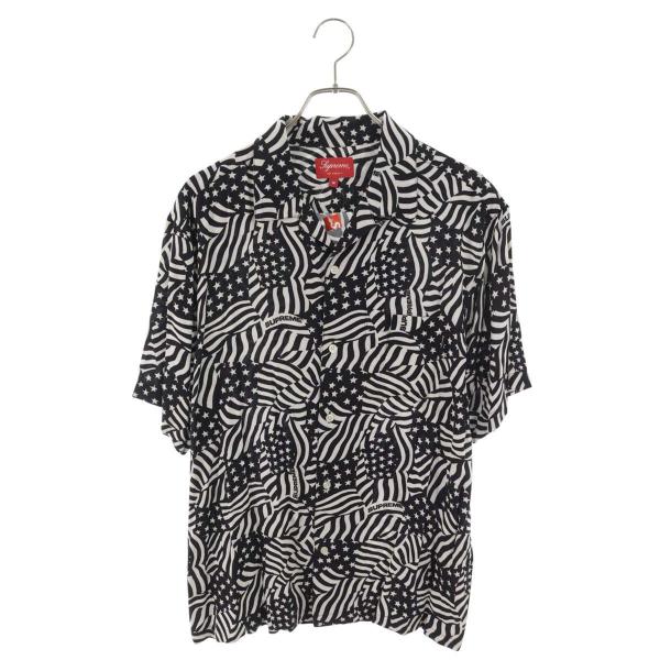 ブランド：シュプリーム/SUPREME商品名： 20SS  Flags Rayon Shirt フラッグレーヨン半袖シャツサイズ：M状態ランク：Aカラー：ブラック×ホワイト
