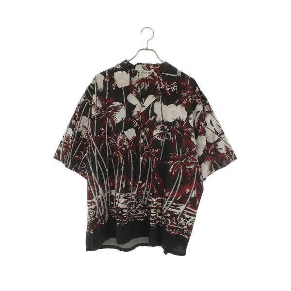 ブランド：クーティー/COOTIE商品名： Palm Tree Open-Neck S/S Shirt パームツリー総柄オープンカラー半袖シャツサイズ：L状態ランク：Bカラー：レッド×ブラック