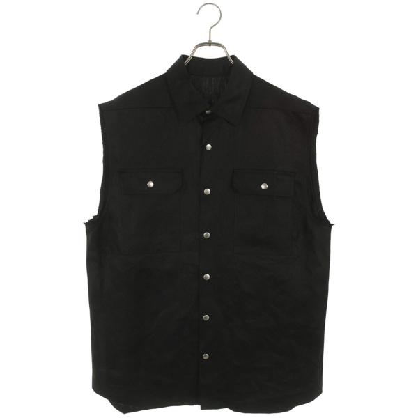 ブランド：リックオウエンス/Rick Owens商品名： RR01E5708-TWL JUMBO SL OUTERSHIRT ジャンボアウターノースリーブシャツサイズ：46状態ランク：Bカラー：ブラック