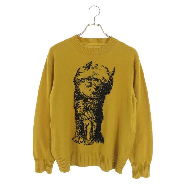 ブランド：サカイ/Sacai商品名： 25AW  25-01001S WHERE THE WILD THINGS ARE Wool Knit ウールニットプルオーバーニットサイズ：1状態ランク：Bカラー：イエロー