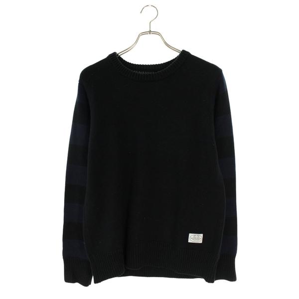 ブランド：ネイバーフッド/NEIGHBORHOOD商品名： 152MANH-KNM02 ボーダー切替ニットサイズ：M状態ランク：Bカラー：ブラック×ネイビー