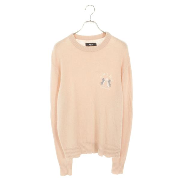 ブランド：アミリ/AMIRI商品名：ロゴ刺繍ウールニットサイズ：S状態ランク：Bカラー：ライトピンク