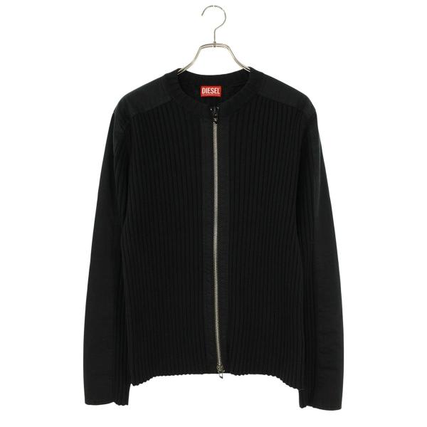 ブランド：ディーゼル/DIESEL商品名： K-MATTY ジップアップニットサイズ：S状態ランク：Bカラー：ブラック