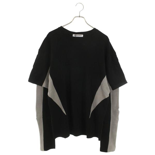 ブランド：トリプルエフポスタルサービス/FFF POSTAL SERVICE商品名： Diffraction Knit Layered Longsleeve リフレクションニットレイヤード長袖カットソーサイズ：L状態ランク：Sカラー：ブラック